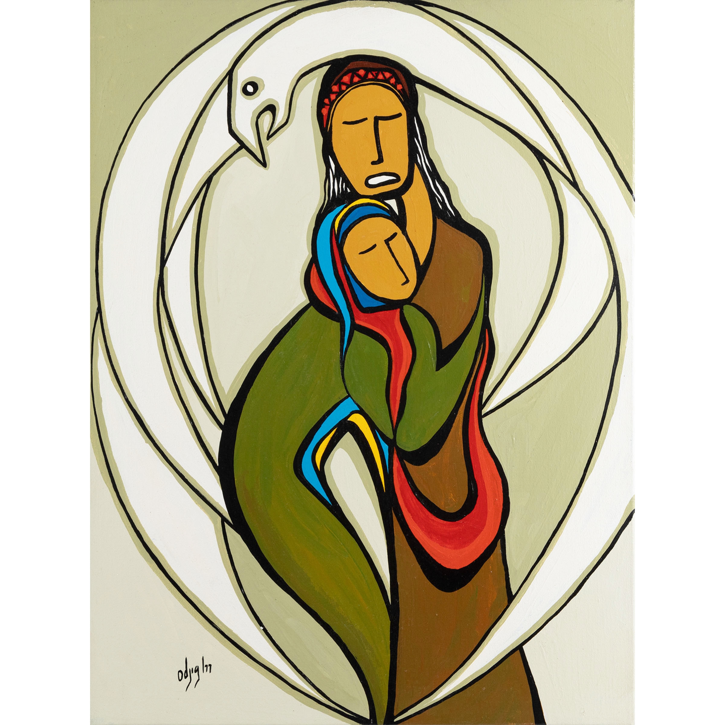 Daphne Odjig | HE COMFORTS HER, 1977 (1977) | MutualArt