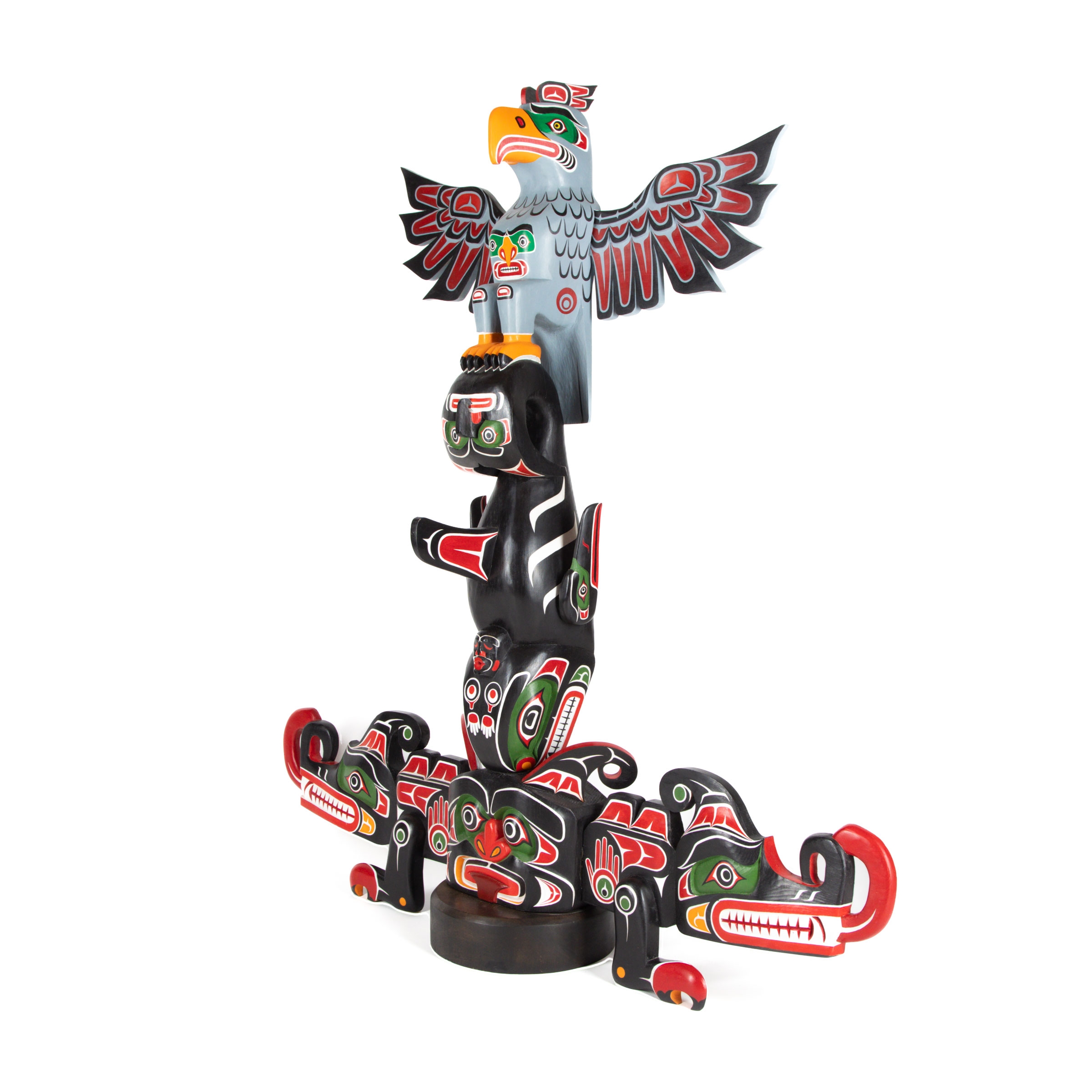 Stanley Clifford Hunt | LARGE TOTEM WITH THUNDERBIRD, KILLER WHALE AND ...