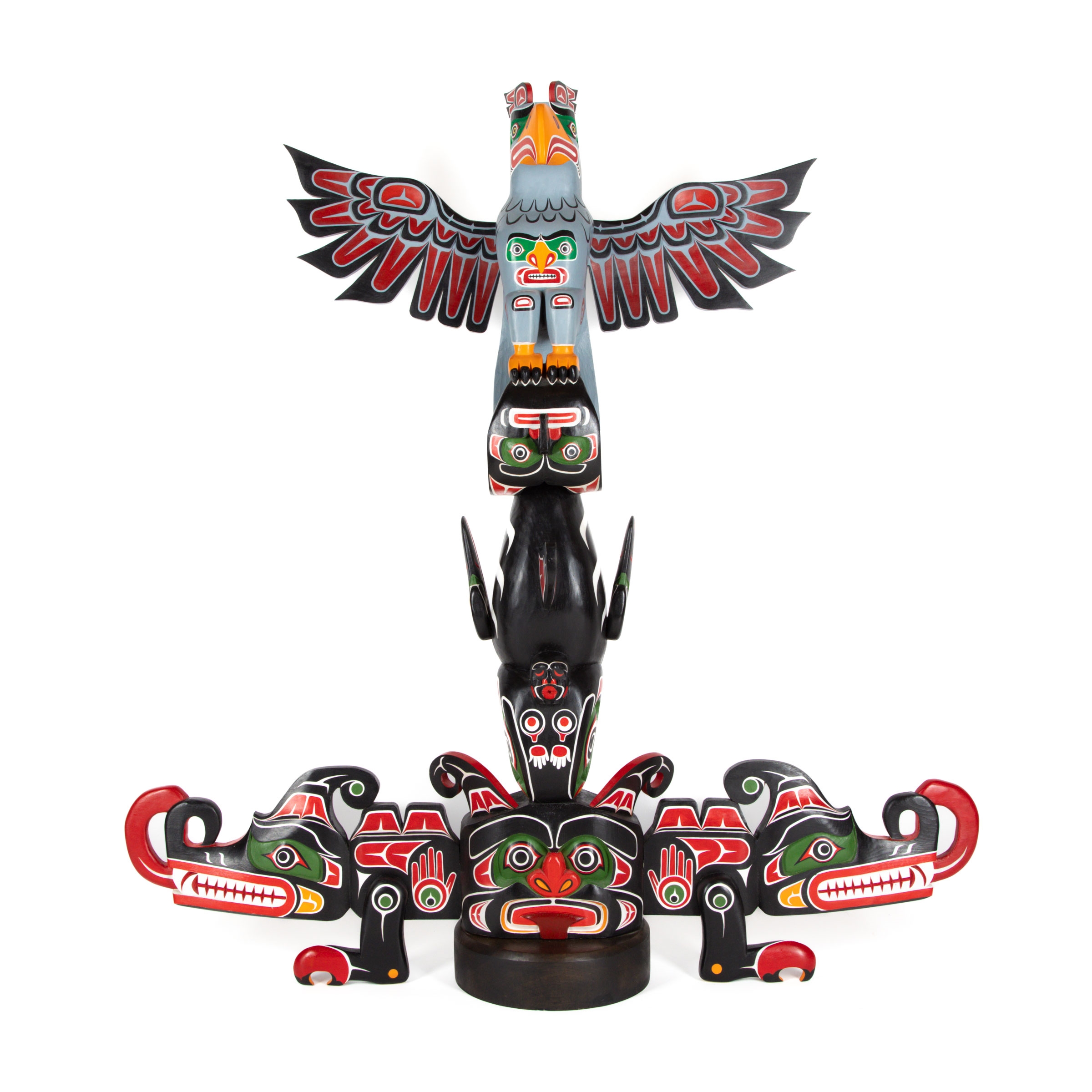 Stanley Clifford Hunt | LARGE TOTEM WITH THUNDERBIRD, KILLER WHALE AND ...