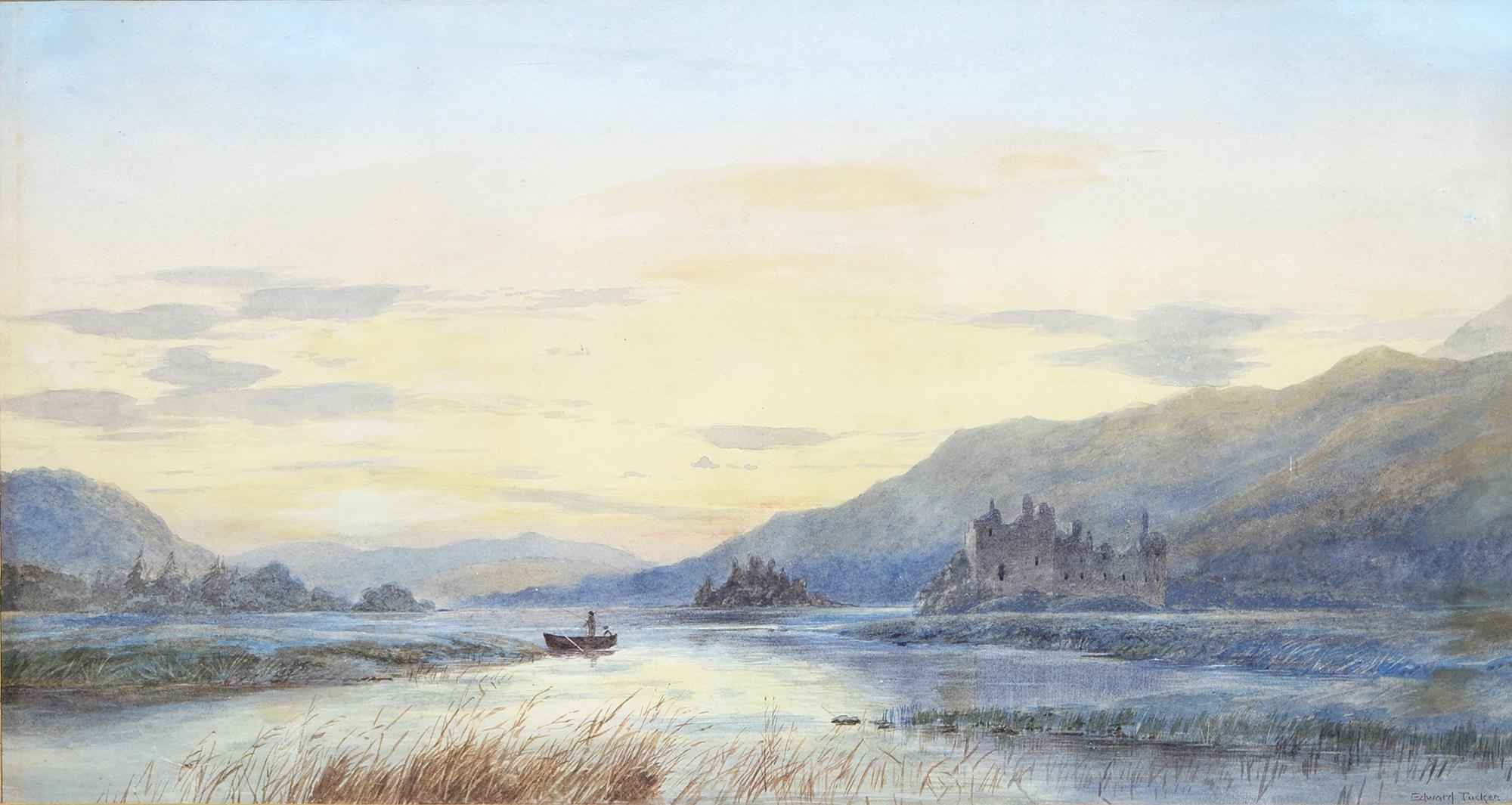 Edward Tucker | A Loch at Sunset | MutualArt