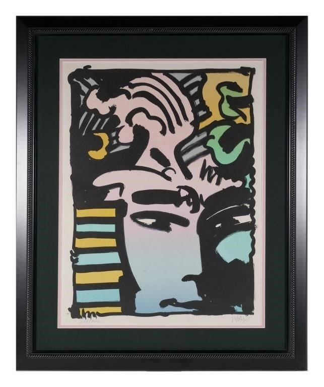 Peter Max | PETER MAX Aztec Man Lithograph (1973) | MutualArt