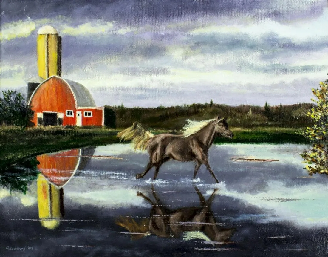 Glenn Ledford | Horse in Pond (2004) | MutualArt