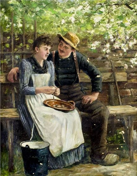 Carl Heyden | Courting Couple on the Bench | MutualArt