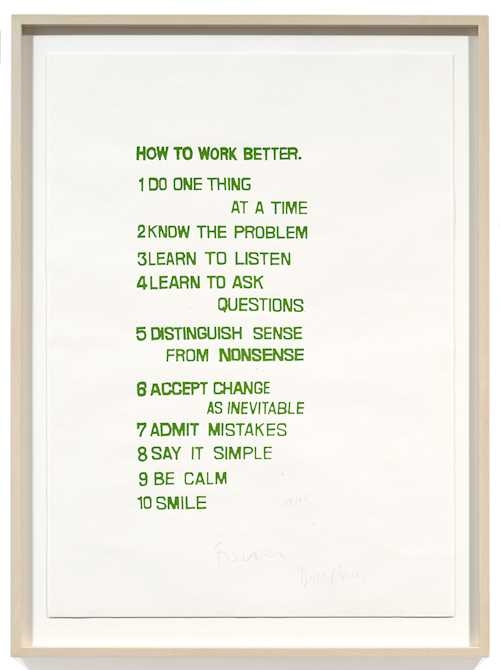 Fischli & Weiss | HOW TO WORK BETTER (1991) | MutualArt