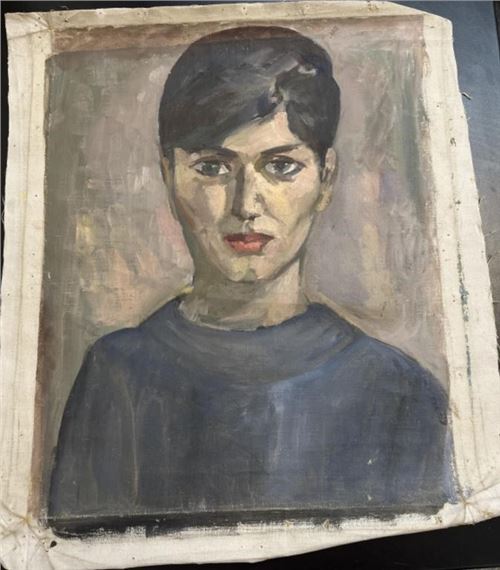 Umberto Bruni | Woman in Blue Portrait (Late 1970s) | MutualArt