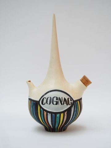 Roger Capron | Bouteille à Cognac en céramique émaillée à décor ...