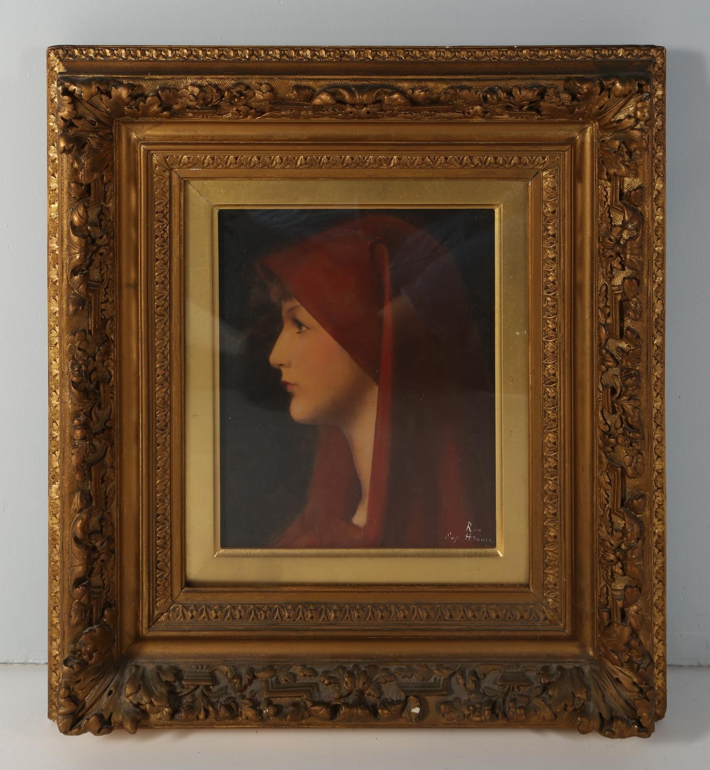 Jean-Jacques Henner | Portrait of a Woman in Red Veil | MutualArt