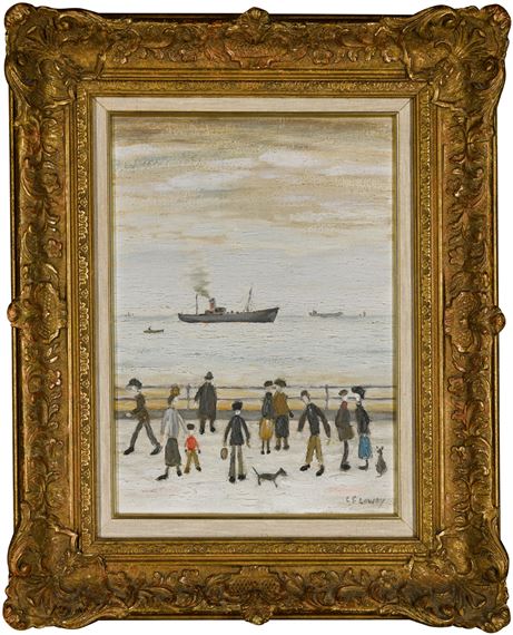Laurence Stephen Lowry | Ten People and Two Dogs on a Promenade (1967 ...