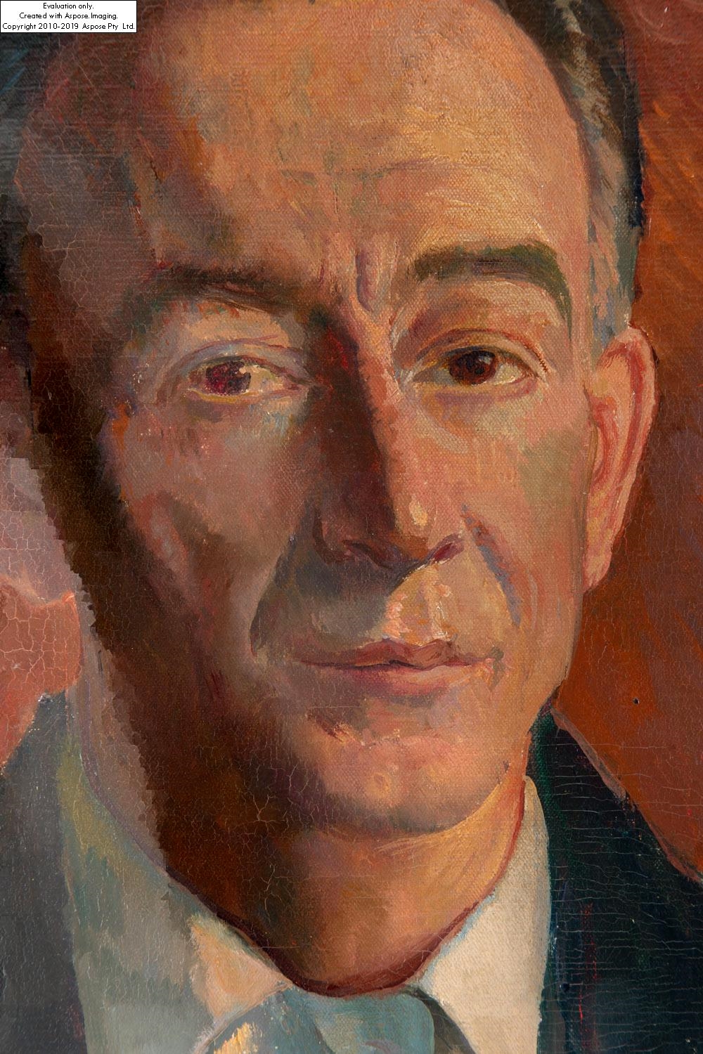 Antoni Michalak | Portrait of a man with a blue tie | MutualArt