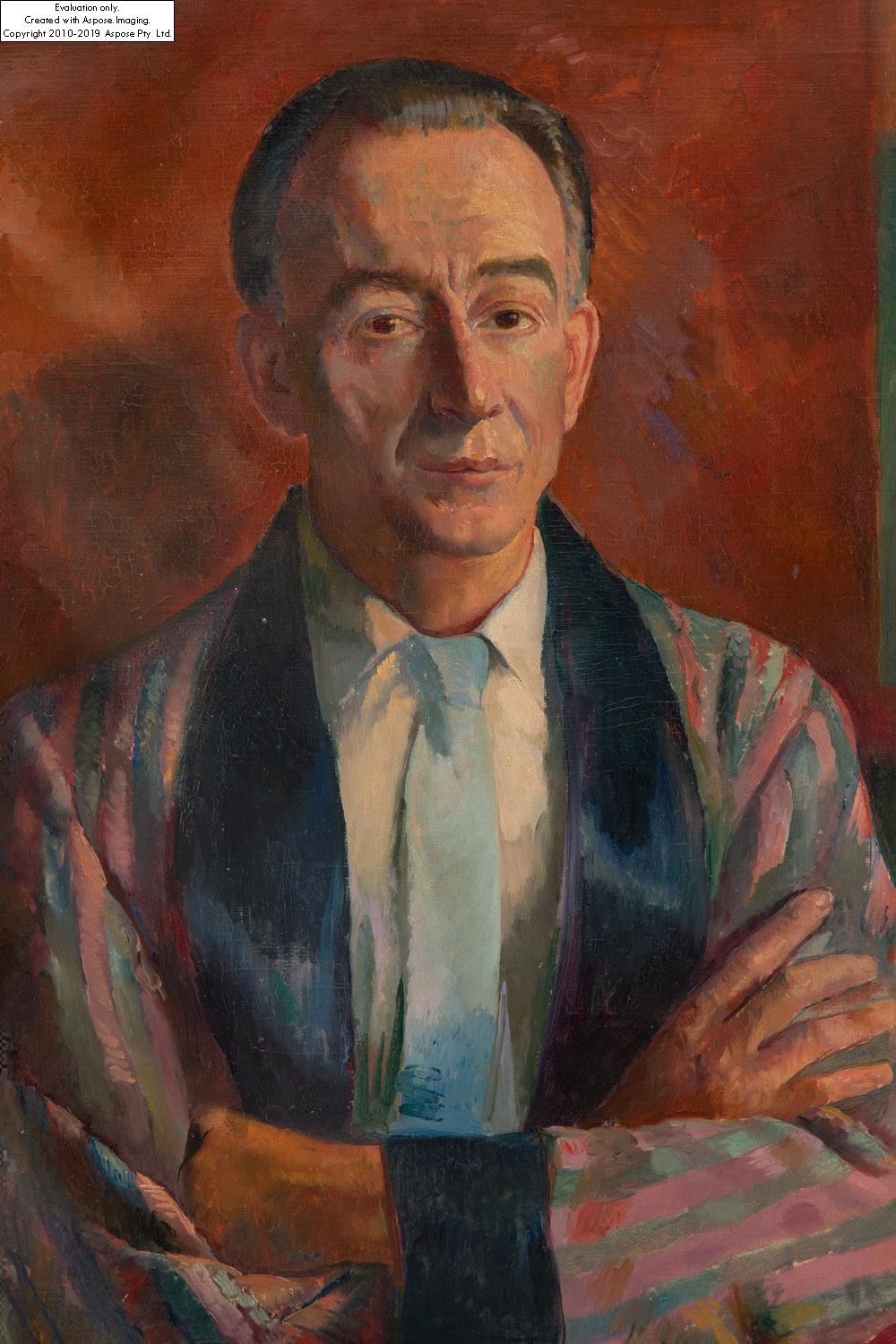 Antoni Michalak | Portrait of a man with a blue tie | MutualArt