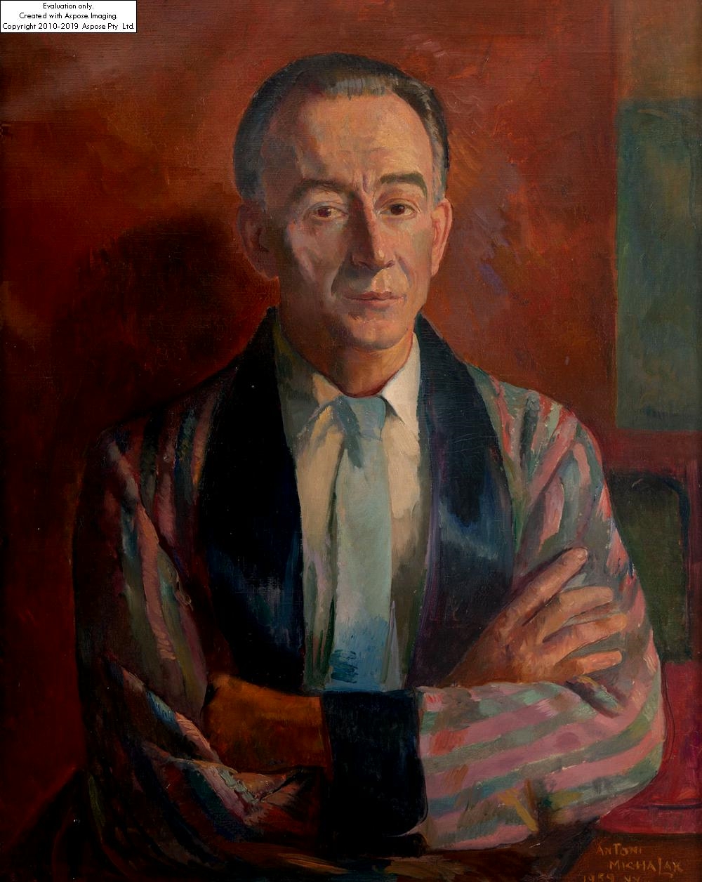 Antoni Michalak | Portrait of a man with a blue tie | MutualArt