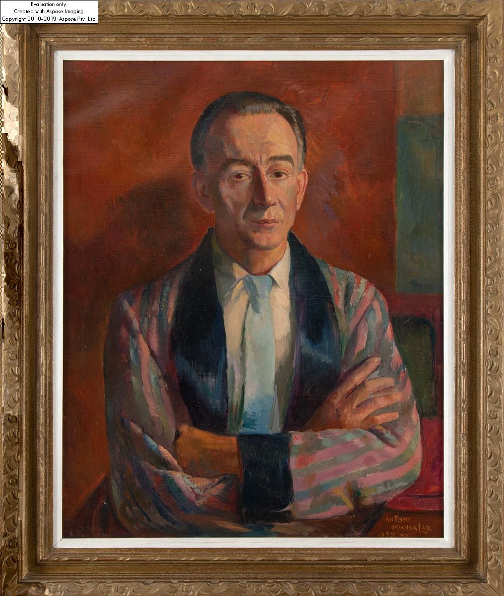 Antoni Michalak | Portrait of a man with a blue tie | MutualArt