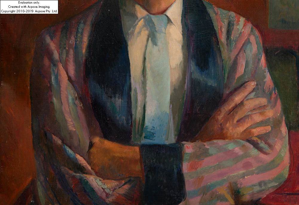 Antoni Michalak | Portrait of a man with a blue tie | MutualArt