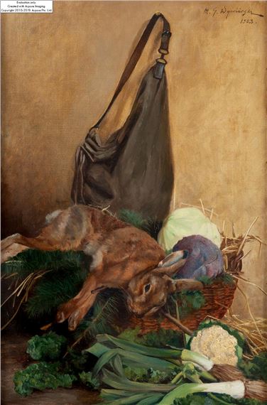 Michael Gorstkin Wywiorski | Still life with a rabbit (1903) | MutualArt