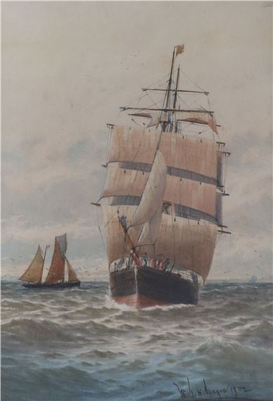 William Thomas Nicholas Boyce | Racing boats at full sail | MutualArt