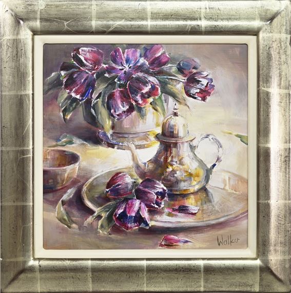 Ethel Walker | BLACK TULIPS AND SILVER (2008) | MutualArt