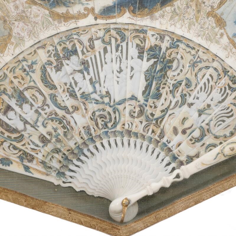 French School, 18th Century | Rococo fan painted with water colours ...