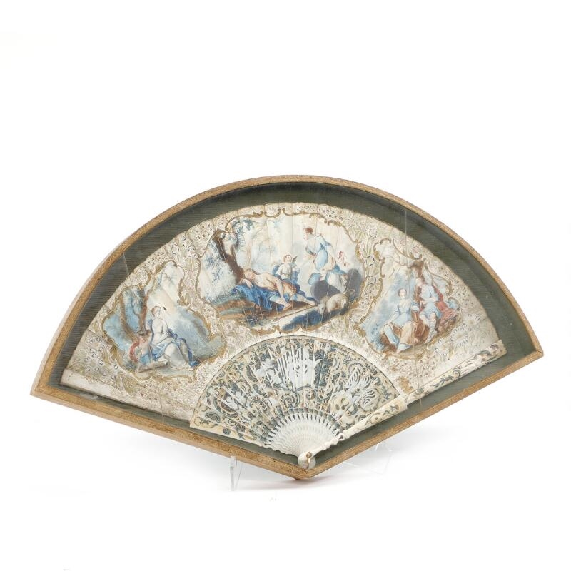 French School, 18th Century | Rococo fan painted with water colours ...