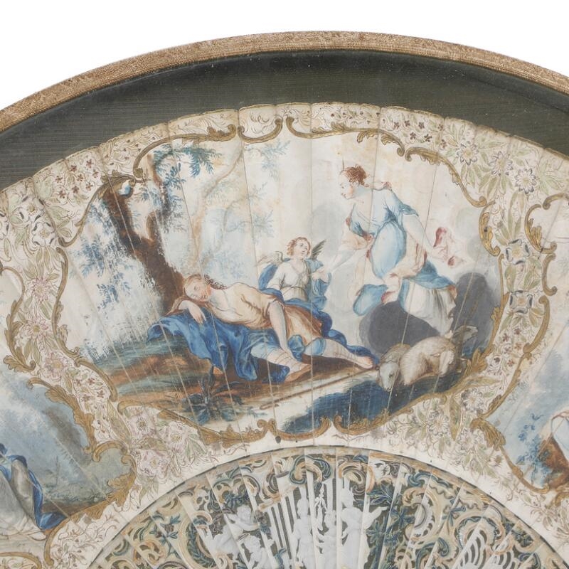 French School, 18th Century | Rococo fan painted with water colours ...