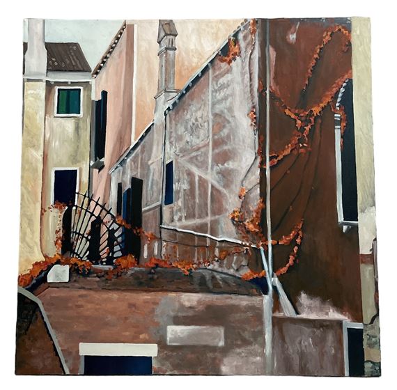 David DeVary | DAVID DEVARY Mid Century Acrylic on Canvas Architectural ...