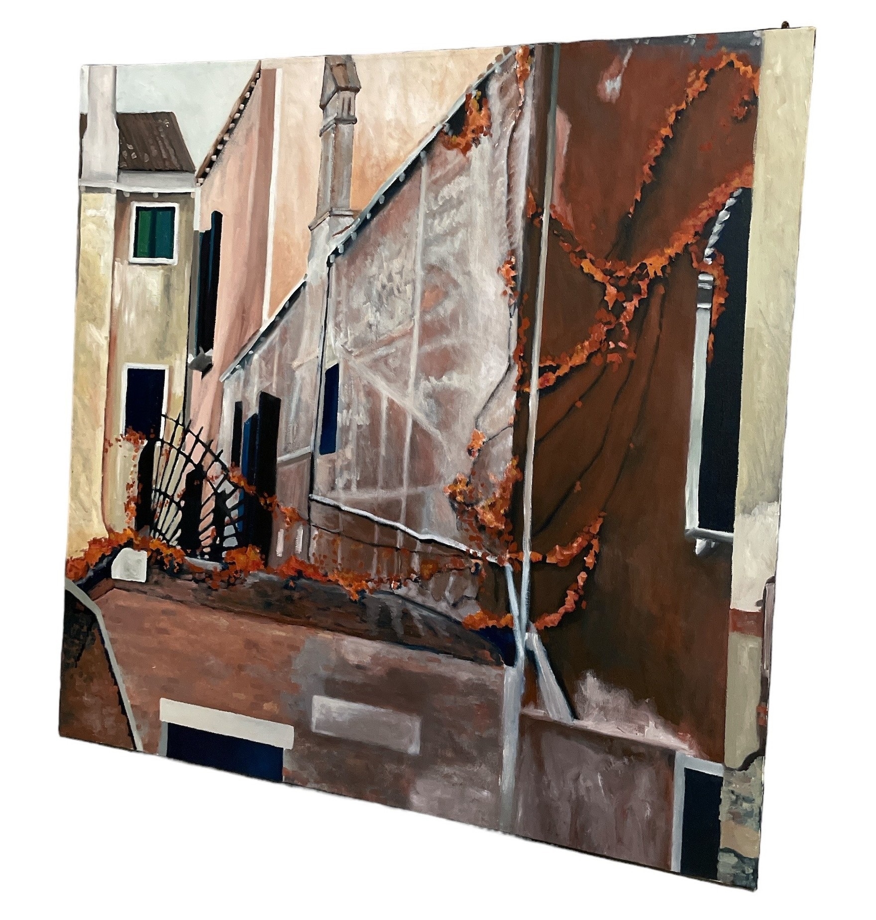 David DeVary | DAVID DEVARY Mid Century Acrylic on Canvas Architectural ...