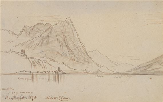 Edward Lear | Sketch of Monte Cima and Lake Lugano (1898) | MutualArt
