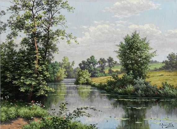 René Charles Edmond His | Paysage près de Bligny | MutualArt