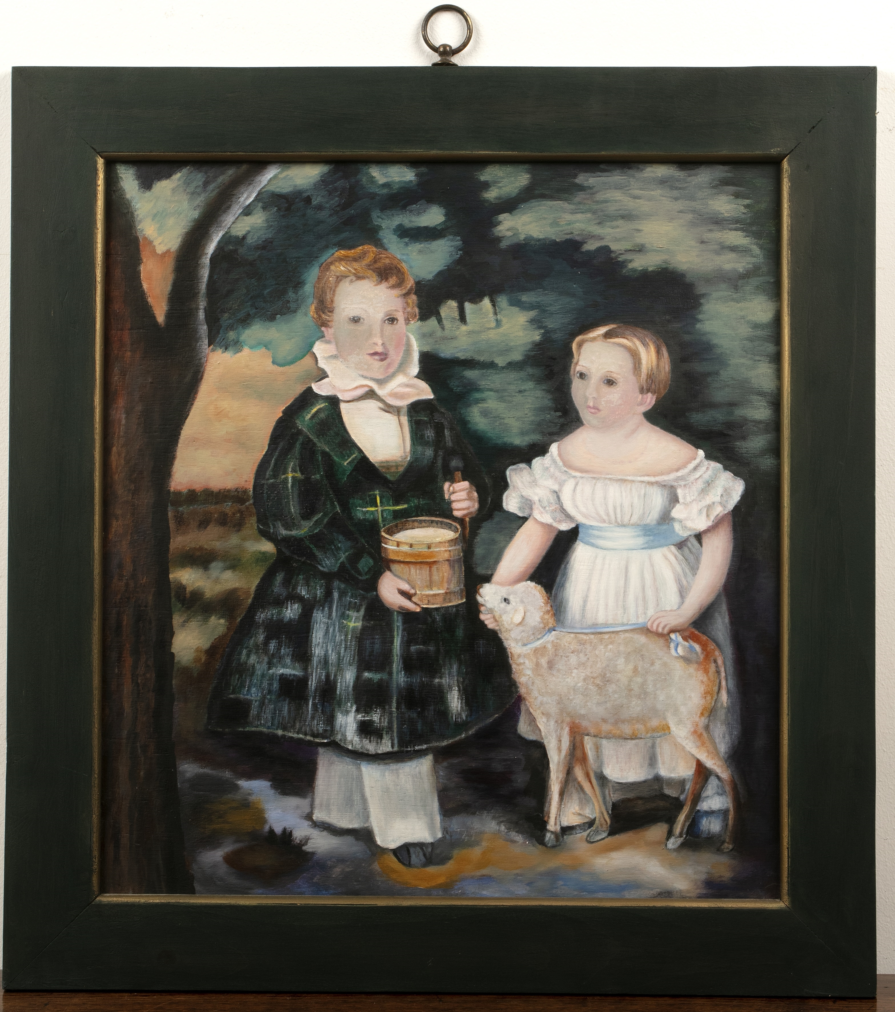 Michael Constable | Scottish figures with lamb | MutualArt