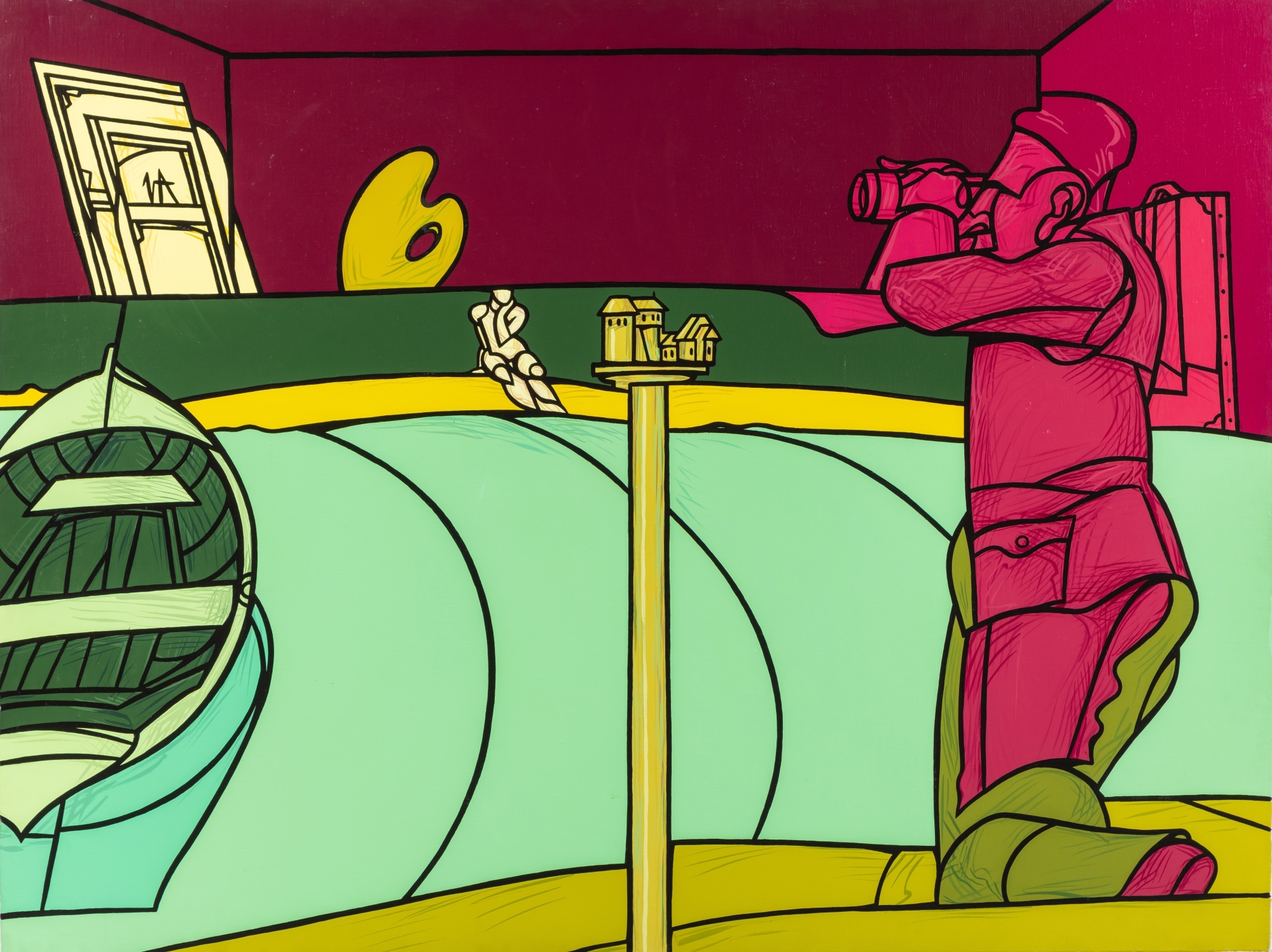 Valerio Adami | Pittore che osserva il paesaggio | MutualArt