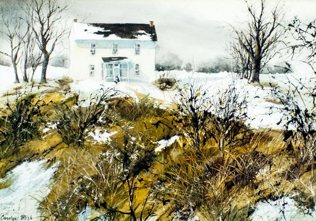 Carolyn Blish | Winter Landscape with Cottage | MutualArt