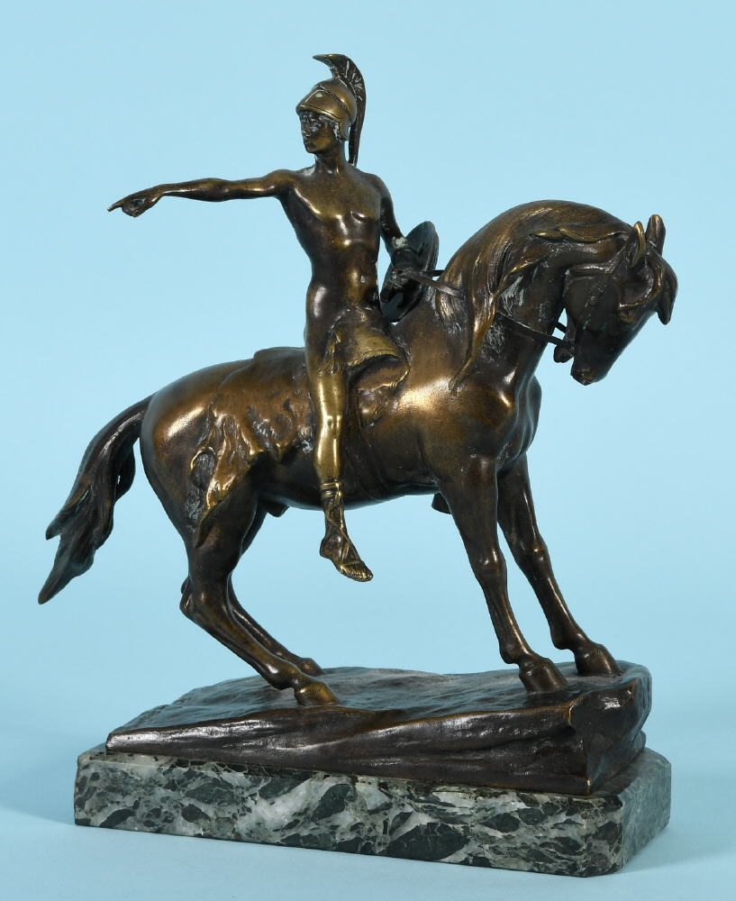 Julius Paul Schmidt-Felling | Männlicher Akt mit Helm und Schild auf ...