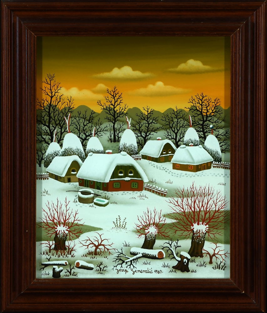 Josip Generalic | Landschaft vor Gebirge (1971) | MutualArt