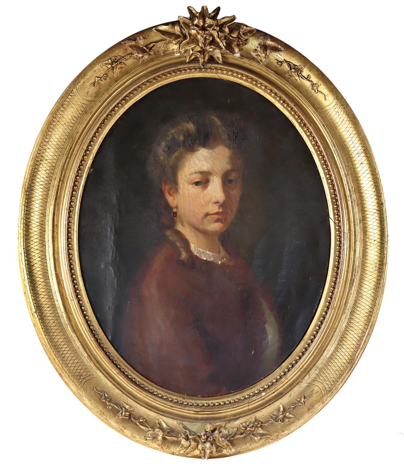 Heinrich Stelzner | Portrait einer jungen Frau, Öl/Lw | MutualArt