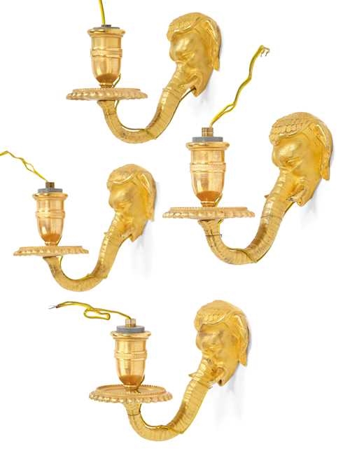 English School, 19th Century | SET OF FOUR SCONCES AUX ÉLÉPHANTS (19th ...