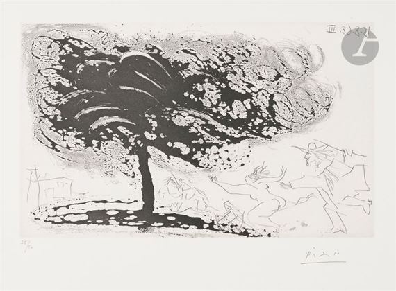 Pablo Picasso | Tree in the Storm, with Escape to a Church (1968 ...