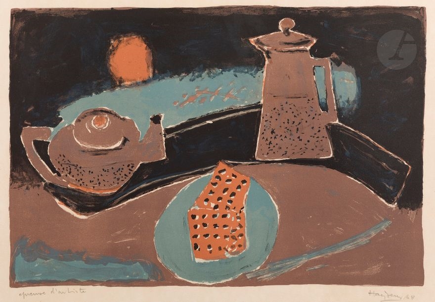 Henri Hayden | Still life with teapot and coffee pot (1968) | MutualArt