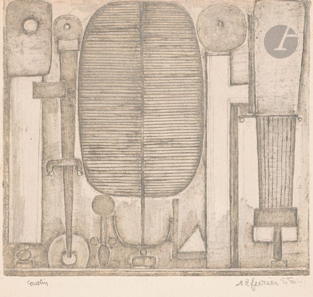 Pierre Louis Maurice Courtin | Family portrait (1955) | MutualArt