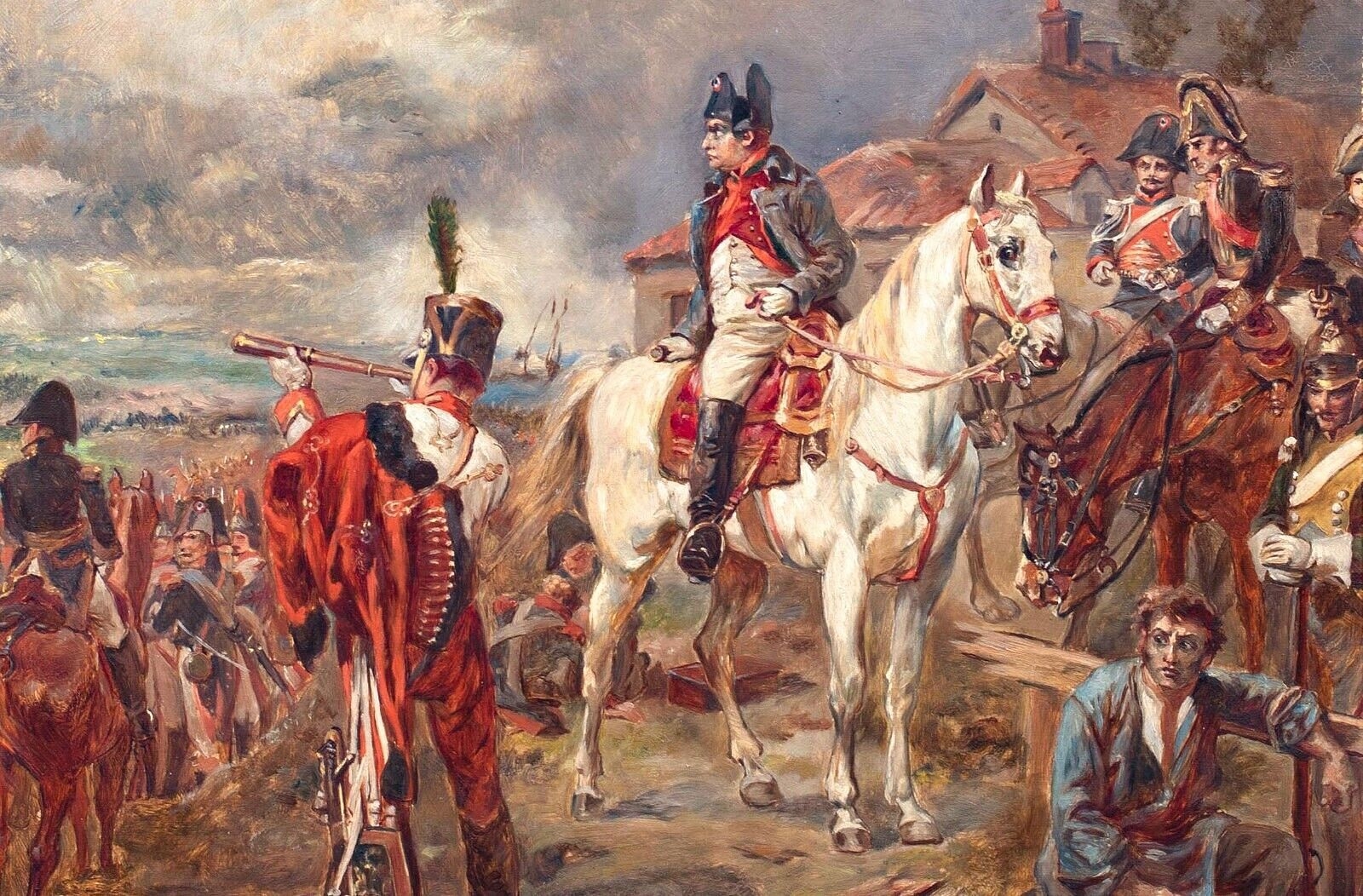Ernest Crofts | NAPOLEON AT THE BATTLE OF WATERLOO OIL PAINTING (19th ...