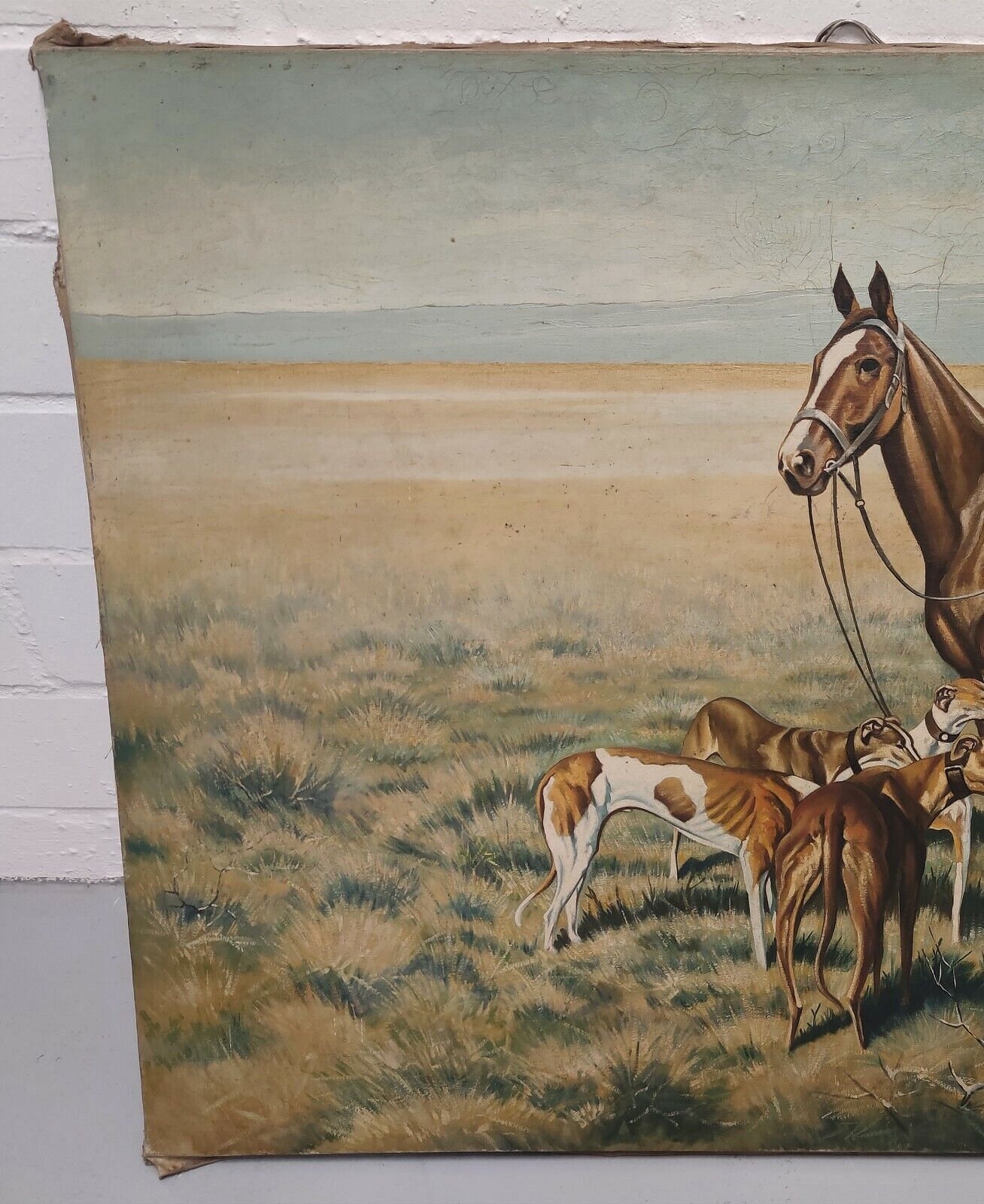 H. Schulz | RIDER COSSACK HORSE DOGS STEPPE PAINTING | MutualArt