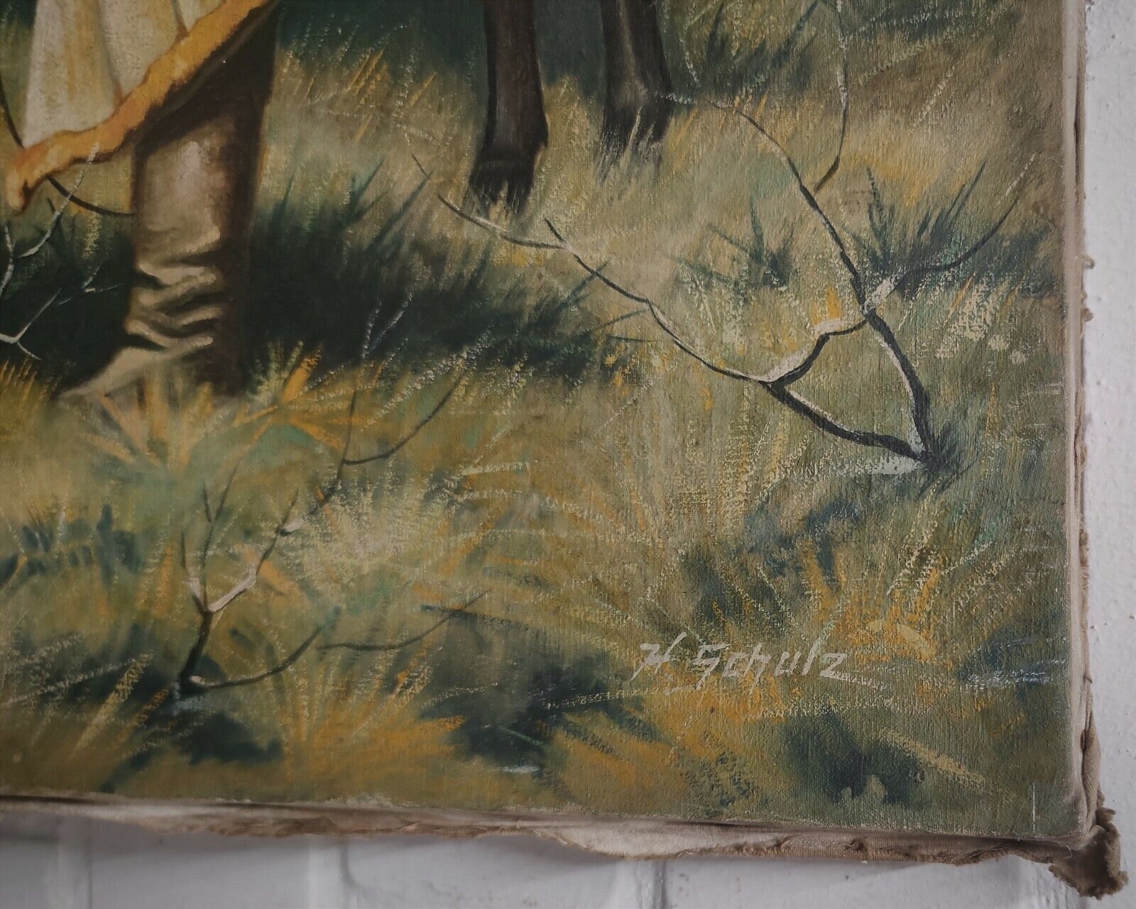 H. Schulz | RIDER COSSACK HORSE DOGS STEPPE PAINTING | MutualArt