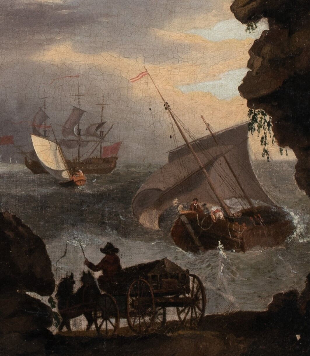 Richard Wright | BRITISH ROYAL NAVY IN A FISHERY OIL PAINTING (18th ...