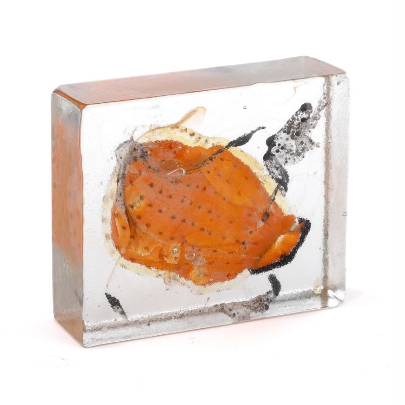 Steffen Dam | A rectangular glass object inlaid with motif in shades of ...