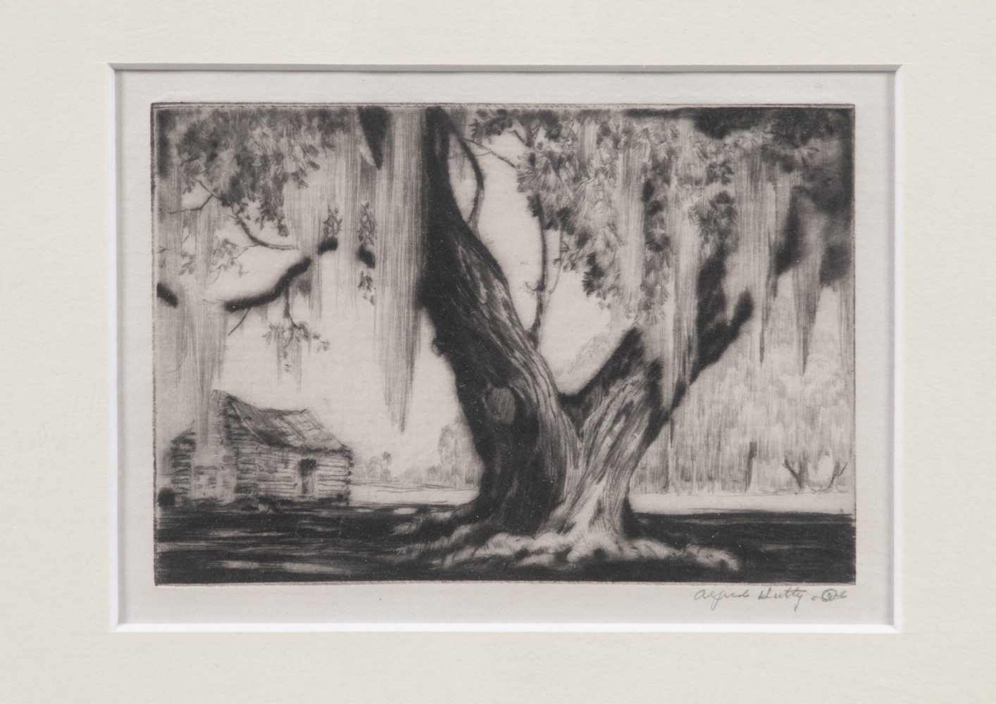 Alfred Heber Hutty | Ancient Oak with Sharecropper's Cabin | MutualArt