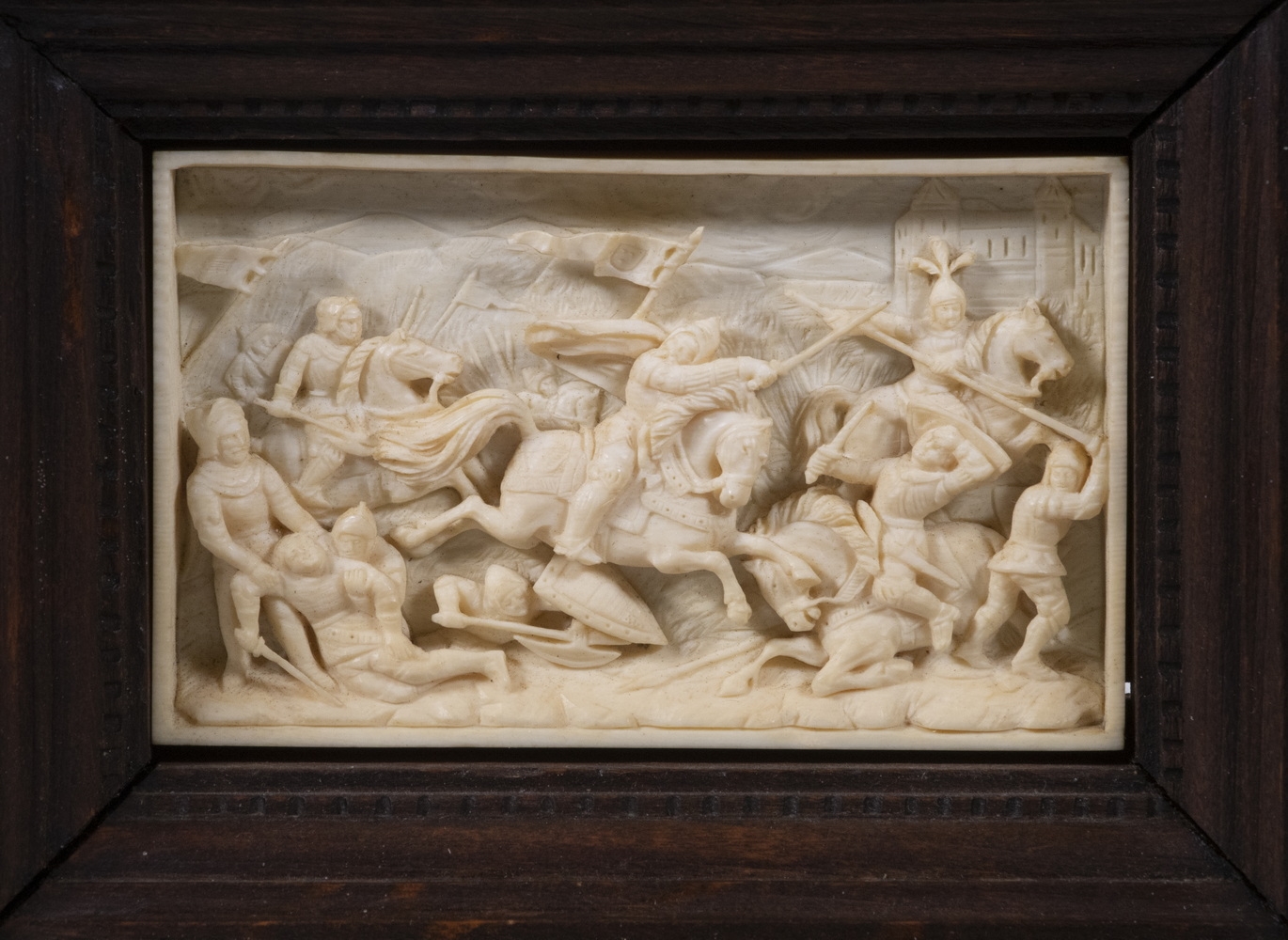 German School | Medieval battle scene with Knights on horseback using ...