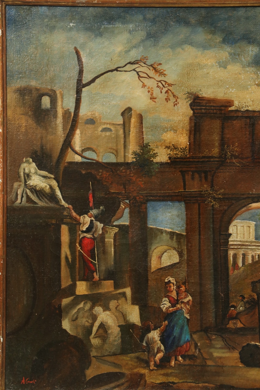Italian School, 19th Century | Italian Capriccio of Roman Ruins with ...