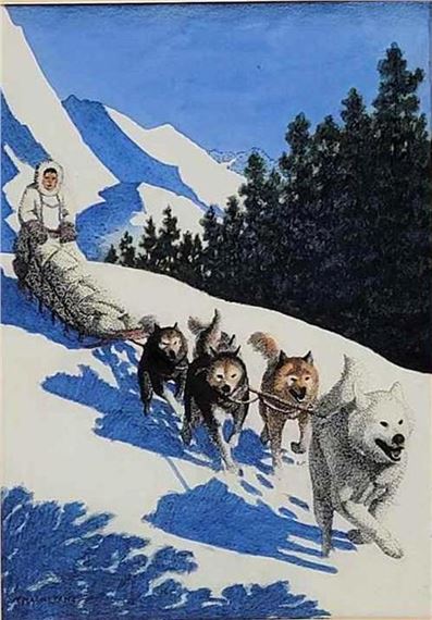 Fred Machetanz | Alaskan Mushing | MutualArt