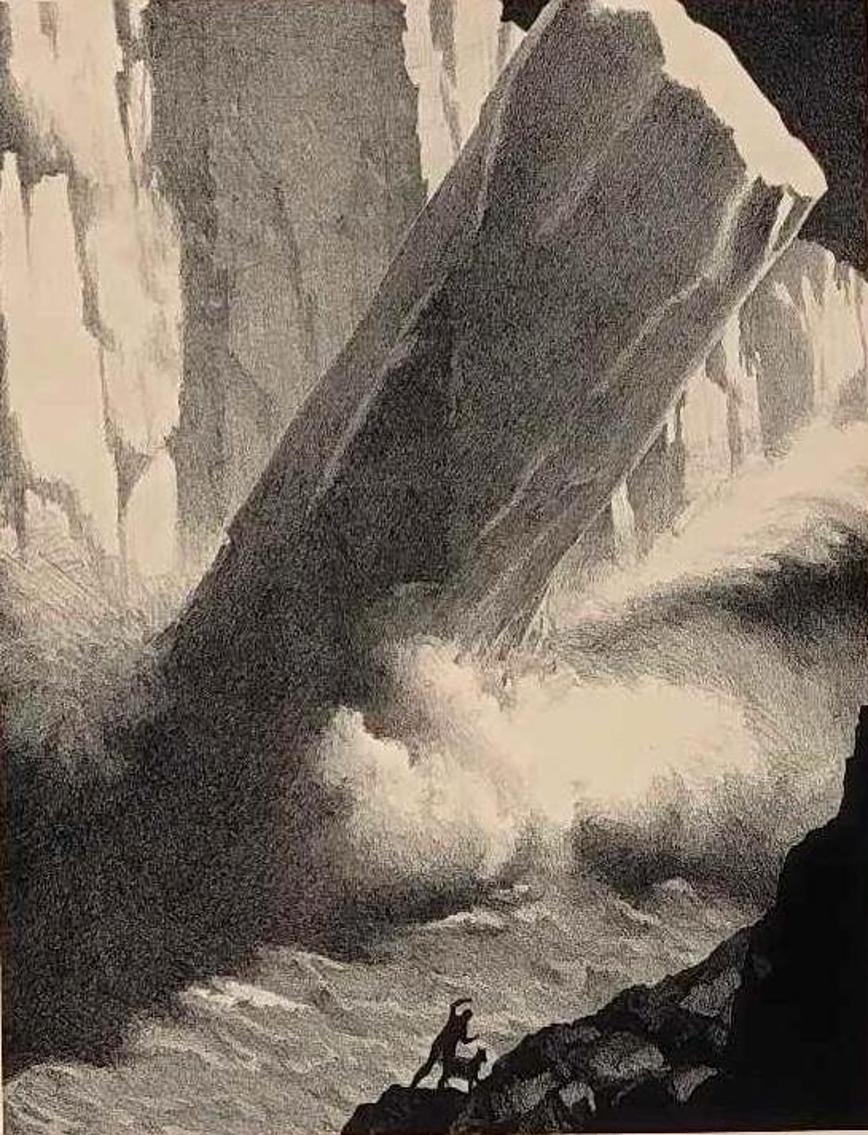 Fred Machetanz | Ice Fall-Knik Glacier | MutualArt