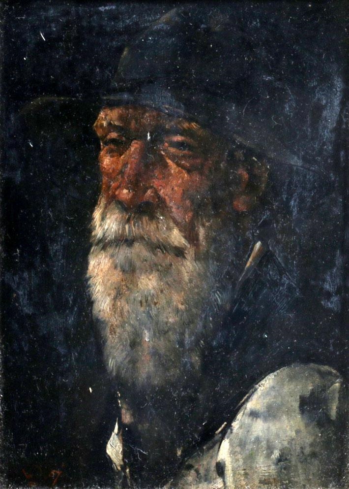 Willem van den Berg | Portret van man met baard en hoed | MutualArt