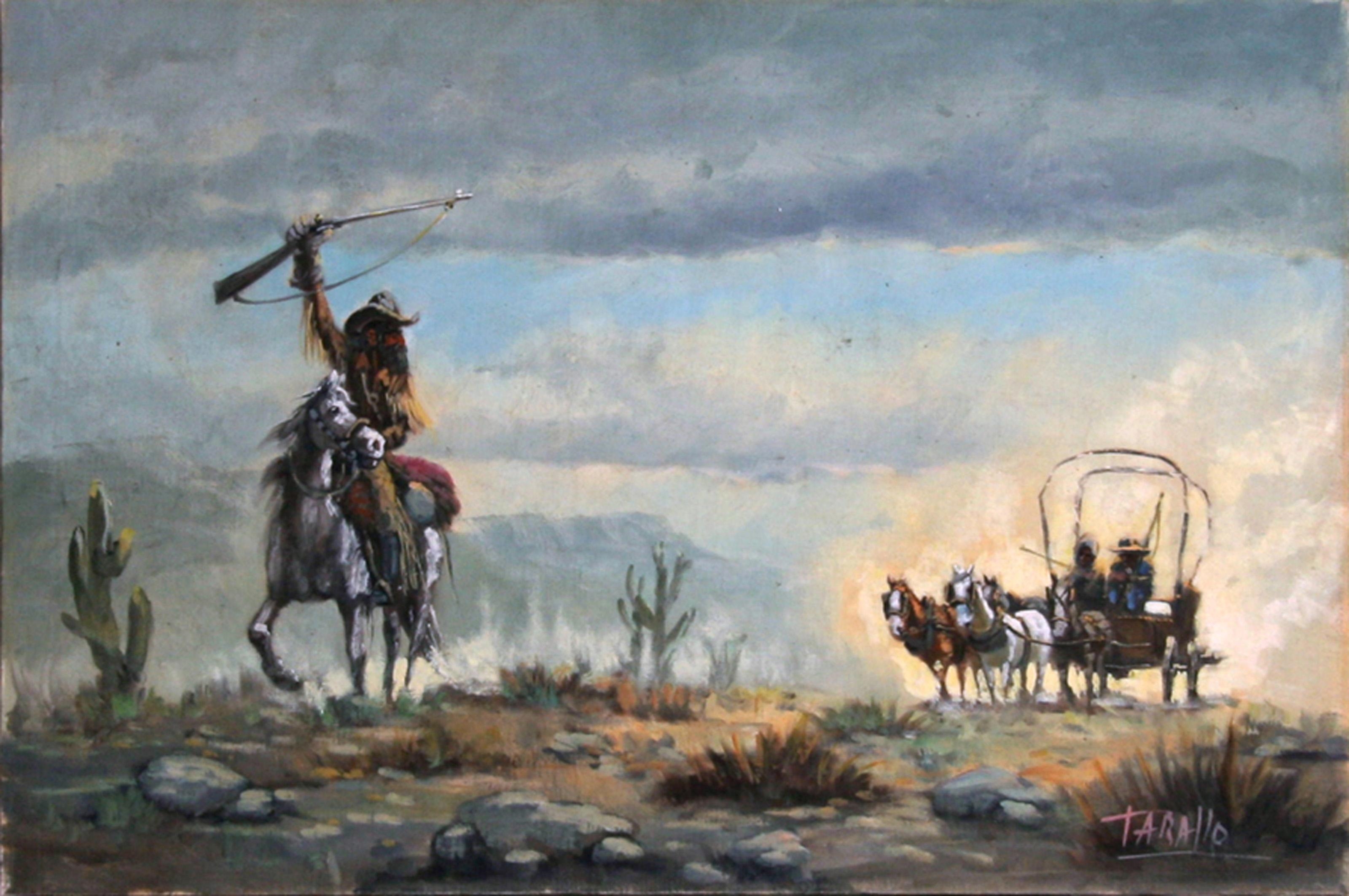 Rodolfo Tarallo | COWBOY WITH WAGON IN DISTANCE (Circa 1979) | MutualArt