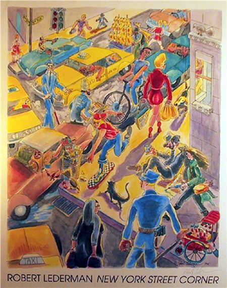 Robert Lederman | NEW YORK STREET CORNER (1992) | MutualArt